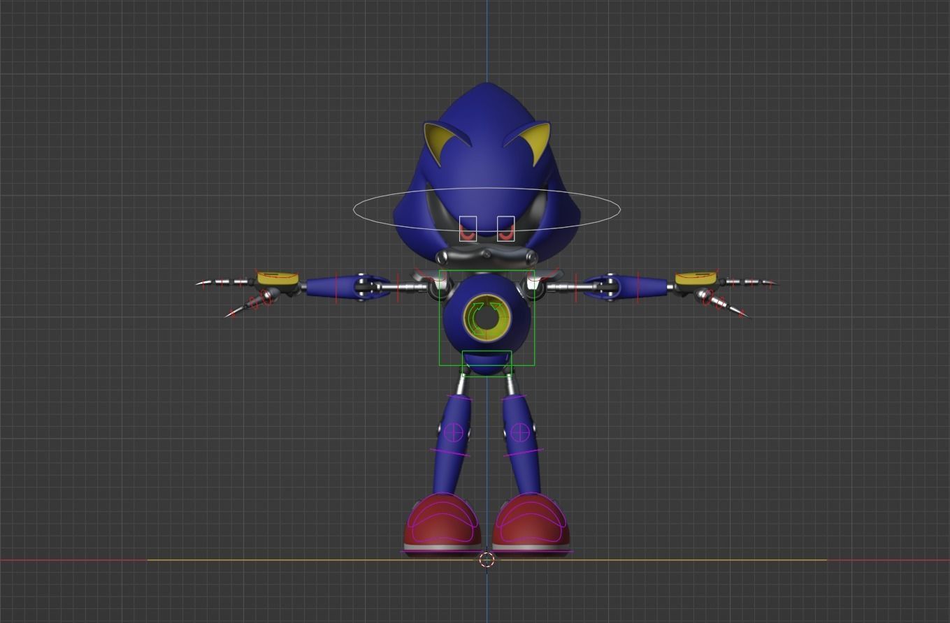 Metal Sonic RIG free 3D model rigged | CGTrader
