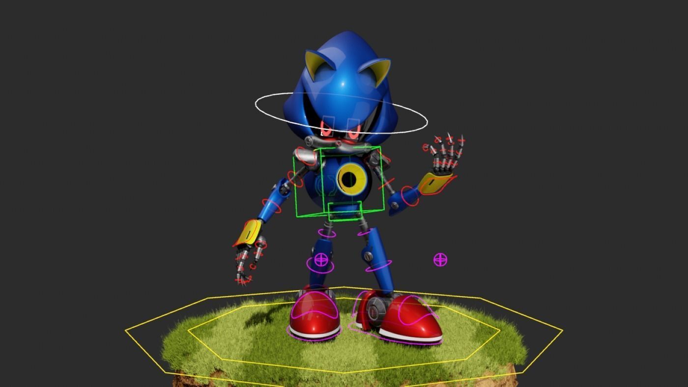Metal Sonic RIG free 3D model rigged | CGTrader