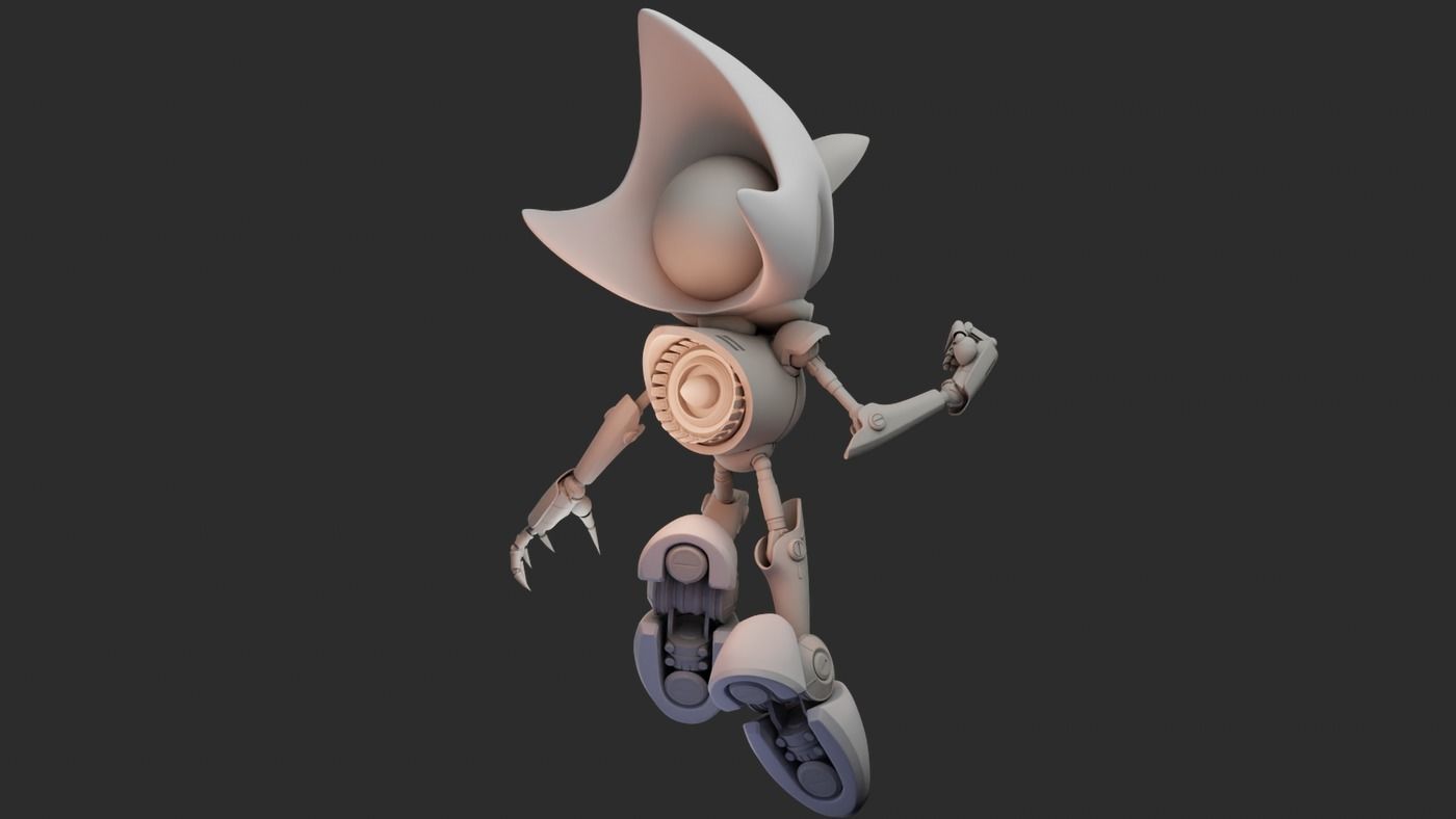 Metal Sonic RIG free 3D model rigged | CGTrader