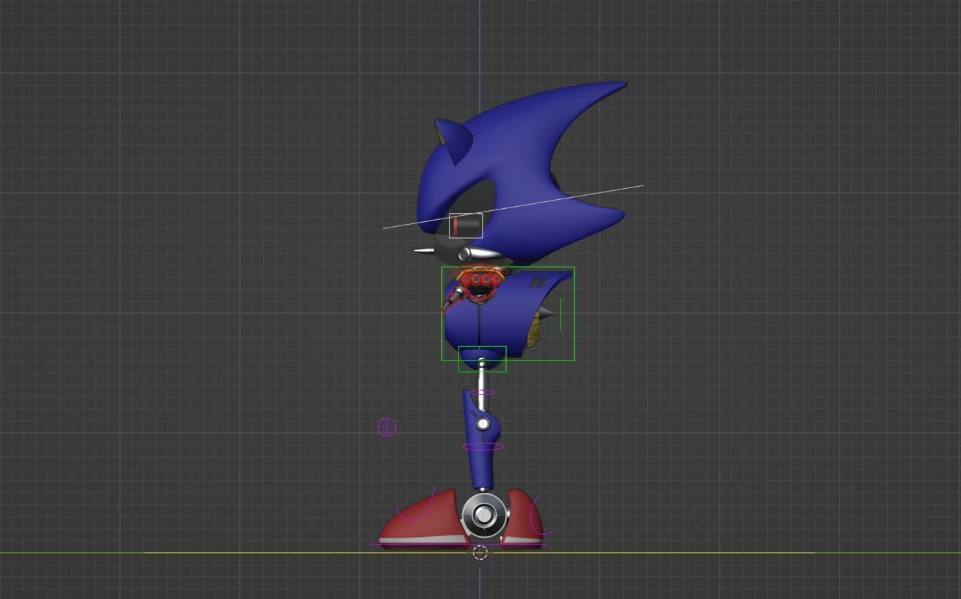 Metal Sonic RIG free 3D model rigged | CGTrader