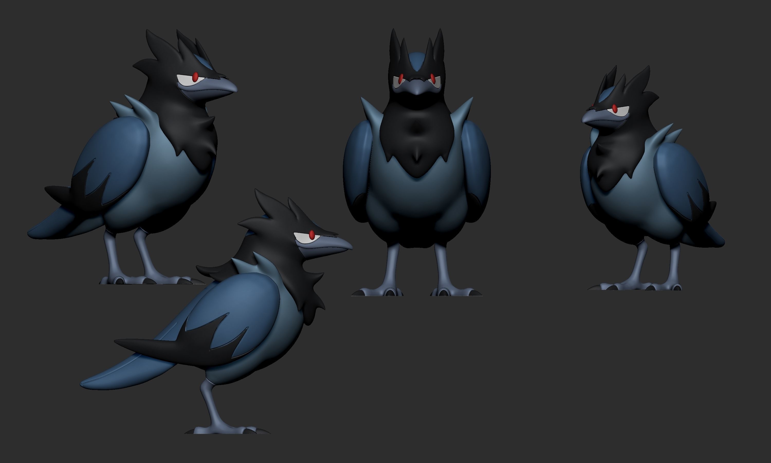 Pokemon - Rookidee Corvisquire and Corviknight 3D model 3D printable ...