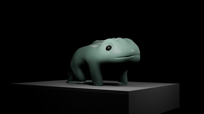 Cute Lizard on a block 3D model 3D printable | CGTrader
