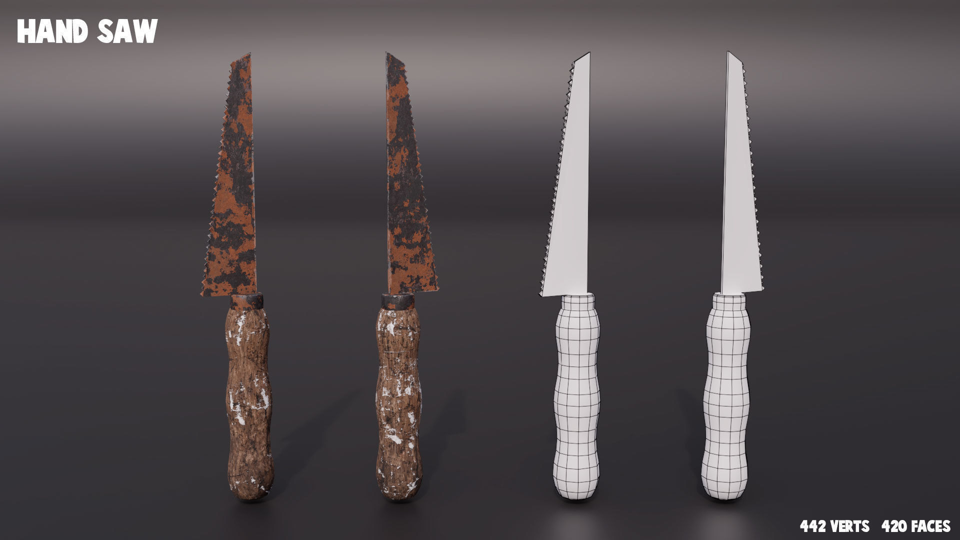 3D model Old woodwork tools Low-Poly 3d models VR / AR / low-poly ...