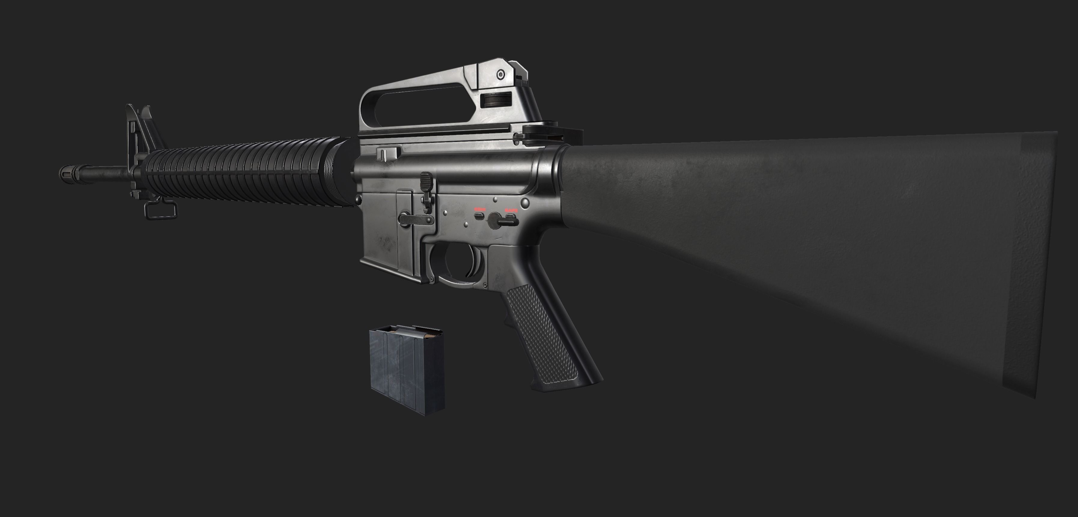 3D model AR 15 LowPoly Game Ready Model PBR Metalic VR / AR / low-poly ...