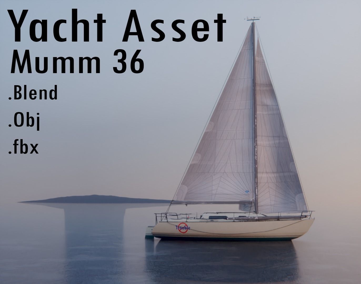 Sailing Yacht - Mumm 36 - Blender OBJ FBX 3D model rigged | CGTrader