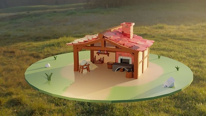 Low Poly Medieval Forge free VR / AR / low-poly 3D model | CGTrader