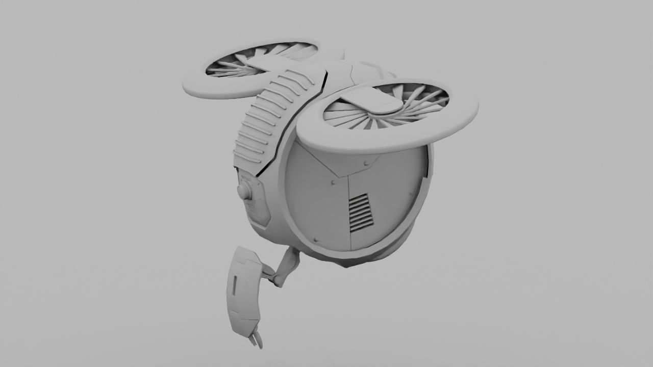 DRONE BOT rigged - animated 3D model animated rigged | CGTrader