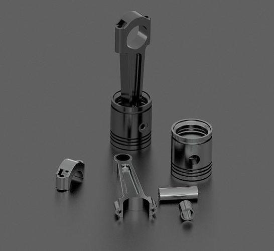 Piston model cnc machined rods free 3D model | CGTrader