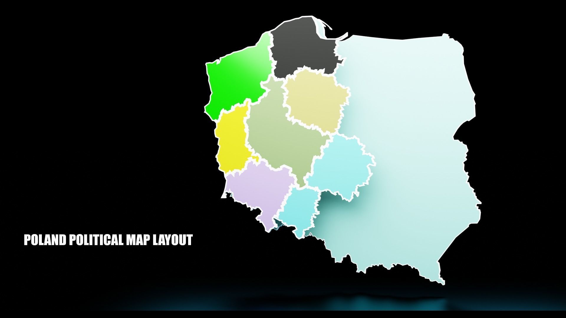 3D model POLAND POLITICAL MAP LAYOUT VR / AR / low-poly | CGTrader