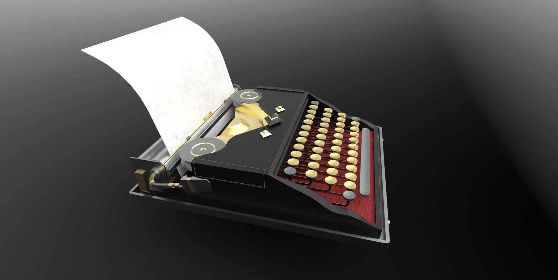 1940s Typewriter free 3D model | CGTrader