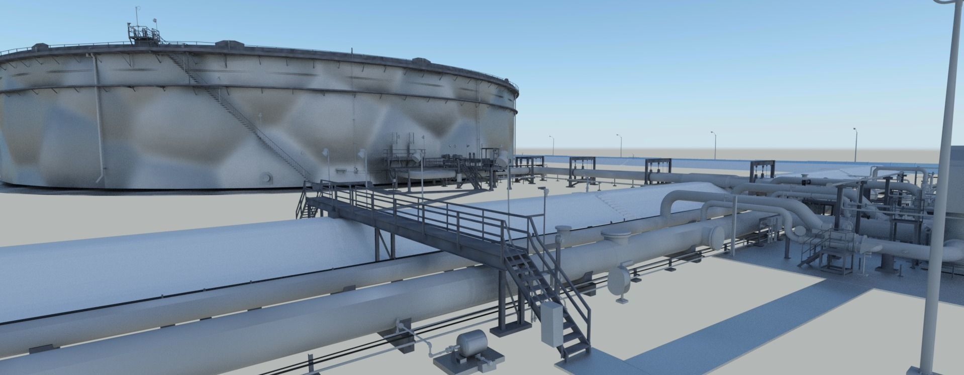 Oil Gas refinery 3D model 3D model | CGTrader