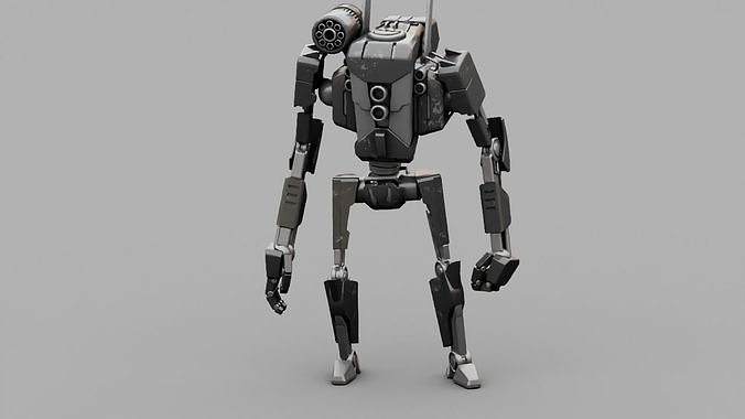 COMBAT DROID rigged character 3D model rigged | CGTrader