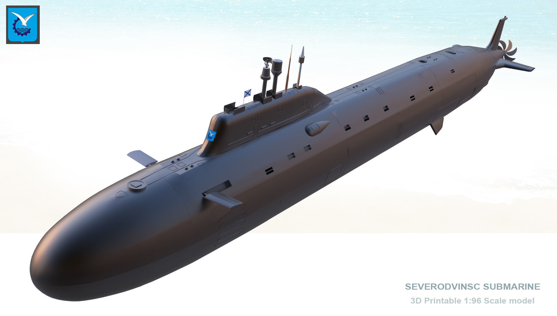 Severodvinsk Submarine 3D Print Model 3D model 3D printable | CGTrader