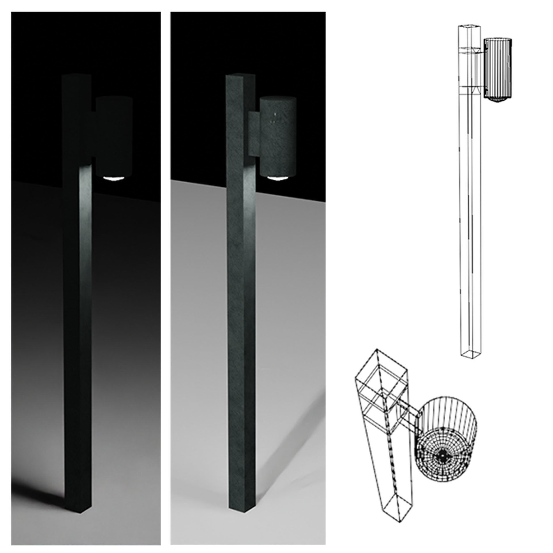 3D model Low Poly Outdoor Lights Pack with 6 3D meshes VR / AR / low ...