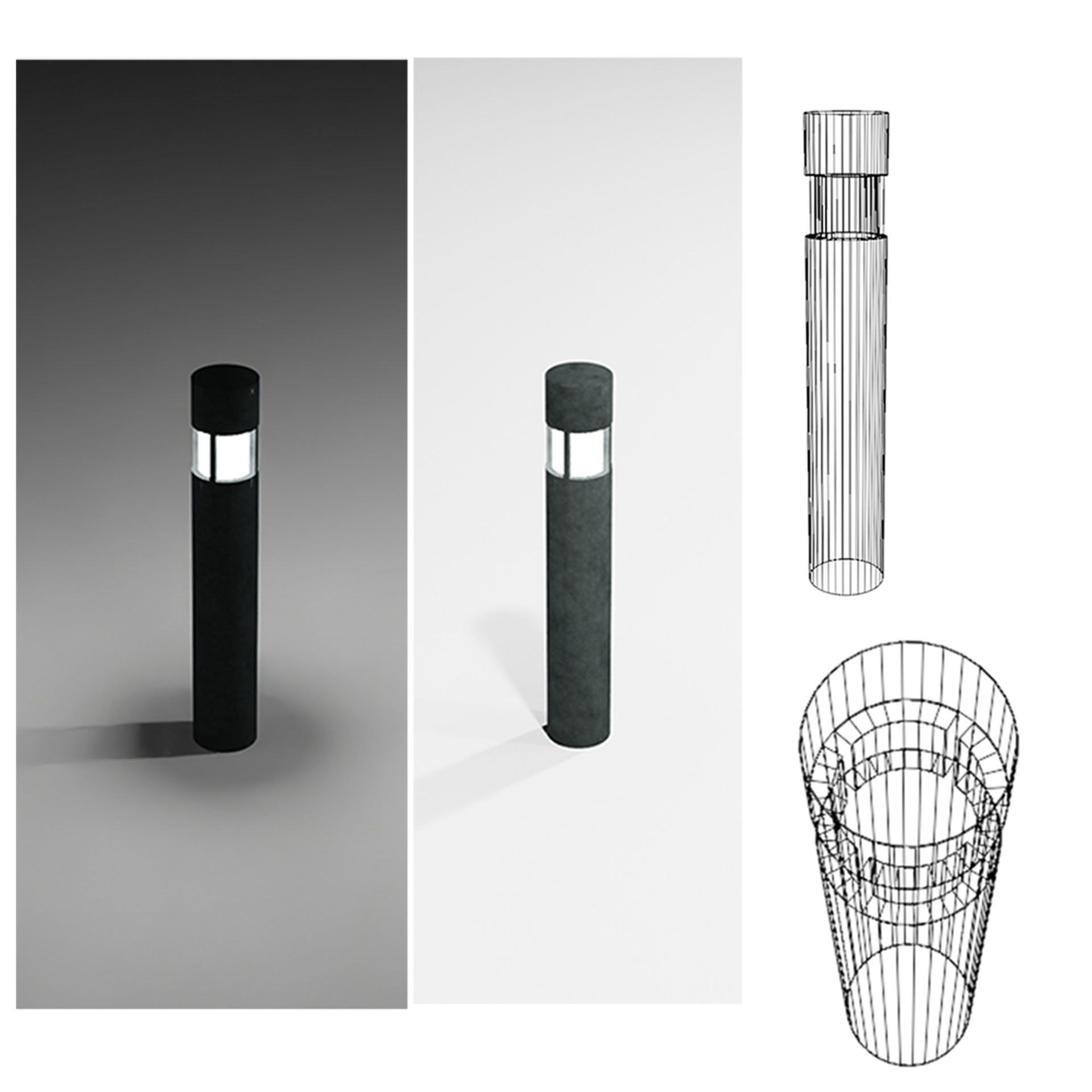 3D model Low Poly Outdoor Lights Pack with 6 3D meshes VR / AR / low ...