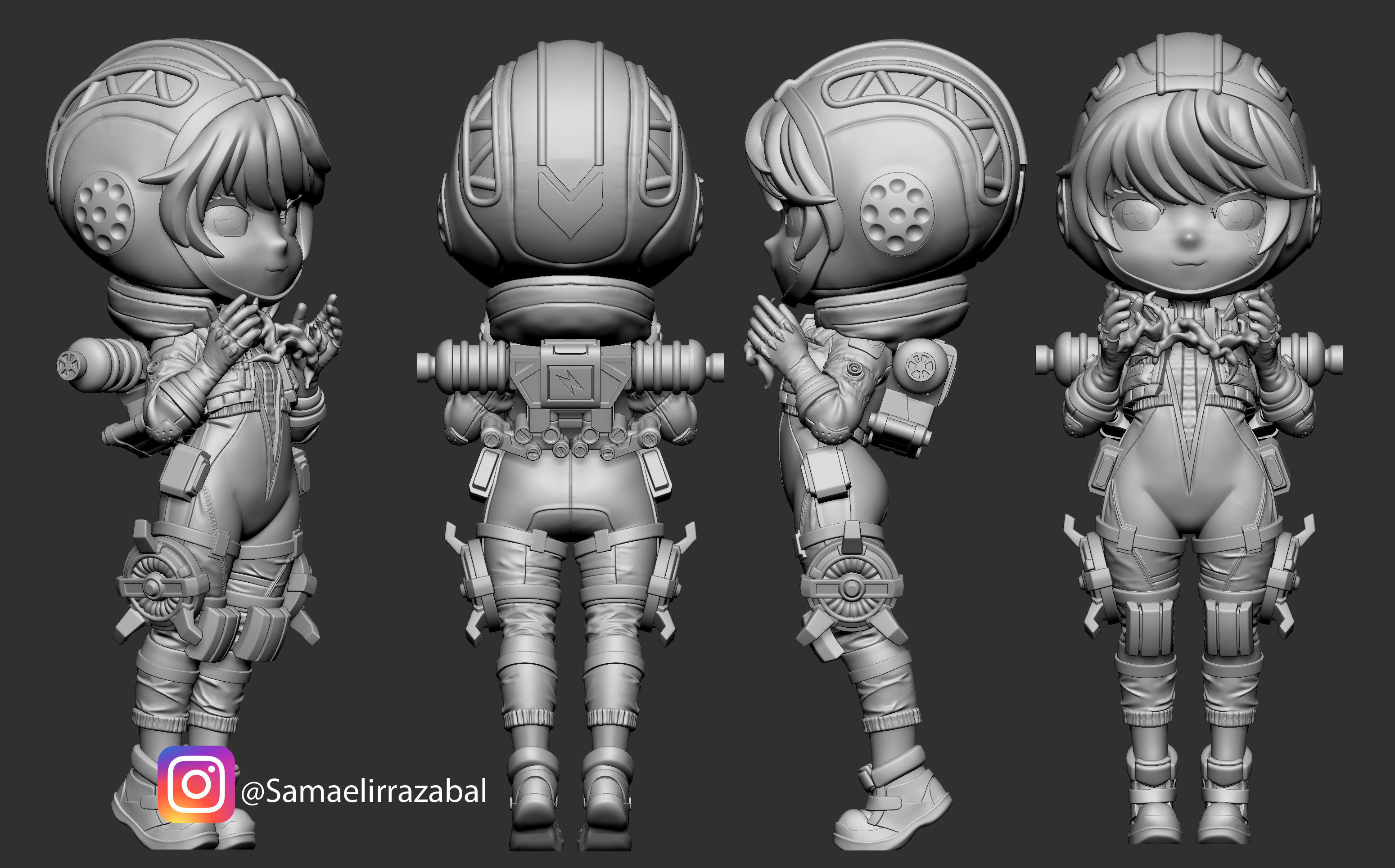 Apex Legends Wattson figure and keychain fanart 3D model 3D printable ...