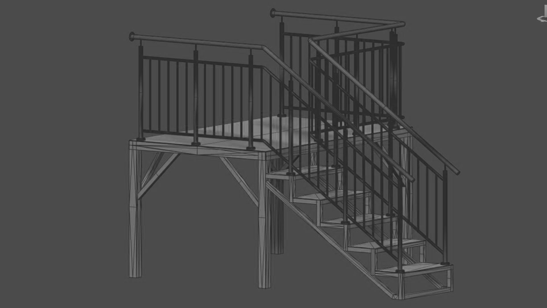 Metal stairs 3D model | CGTrader