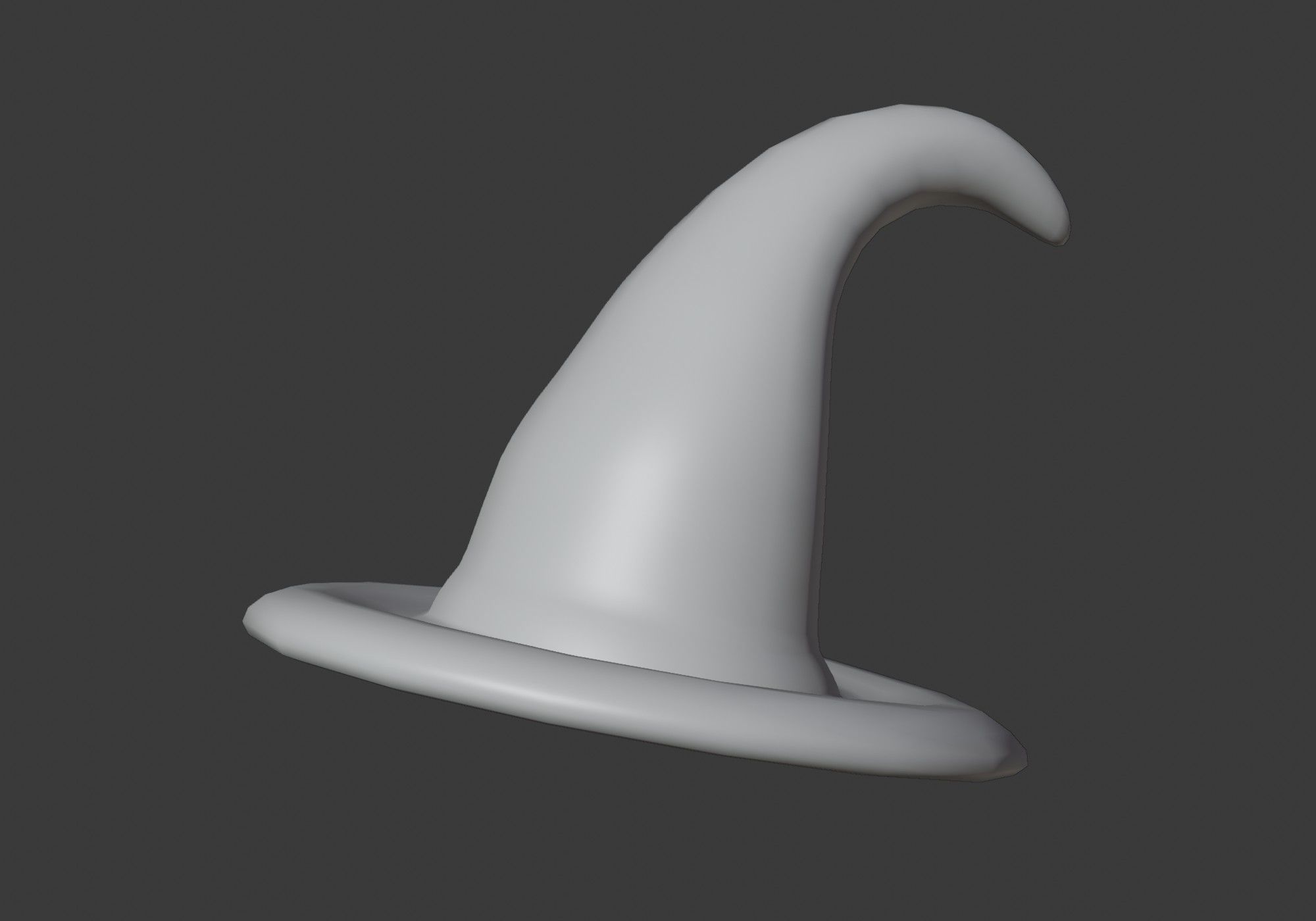3D model low poly pink witch hat with diamond pattern VR / AR / low ...