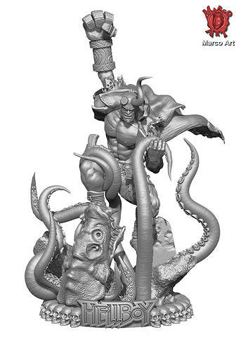 Hellboy stl file 3D model 3D printable | CGTrader