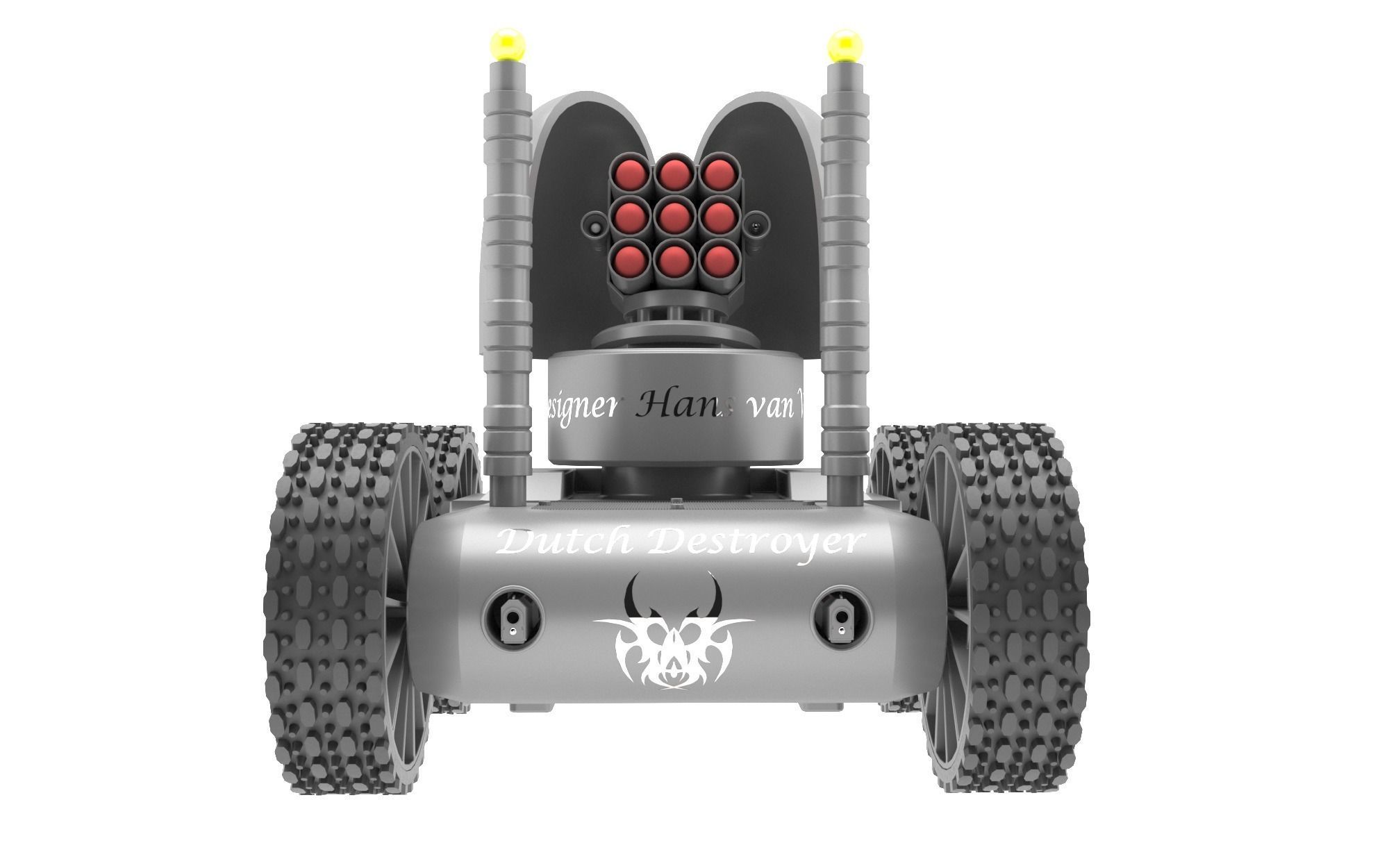 Destroyer remote control robot with two wheels 3D model | CGTrader