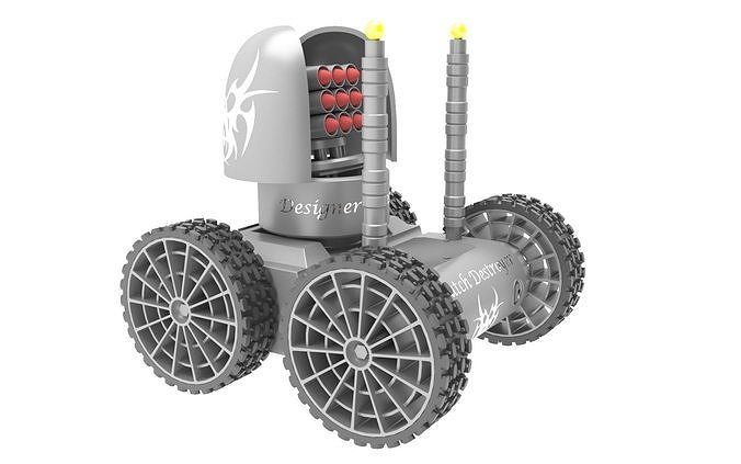 Destroyer remote control robot with two wheels 3D model | CGTrader