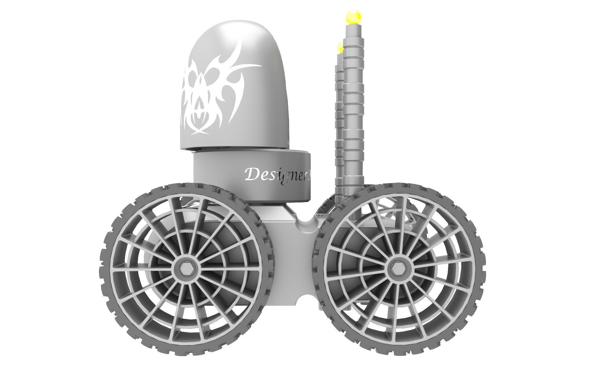 Destroyer remote control robot with two wheels 3D model | CGTrader