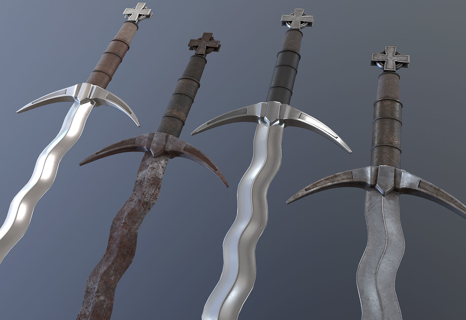 3D model Medieval Modular Swords pack VR / AR / low-poly | CGTrader