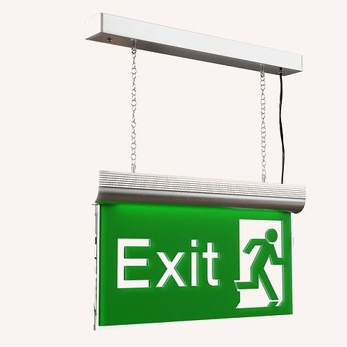 3D model Exit Sign VR / AR / low-poly | CGTrader