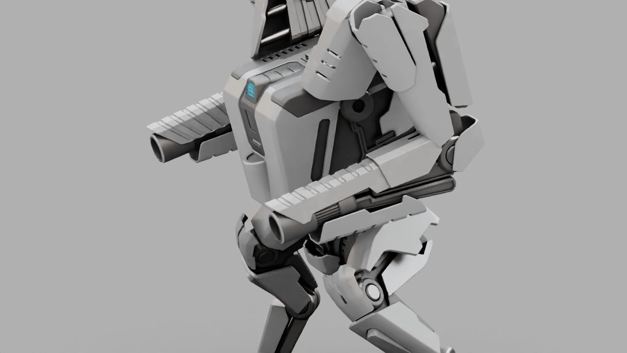 Combat Droid rigged 3D model rigged | CGTrader