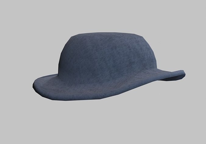 3D model low poly blue hat VR / AR / low-poly | CGTrader