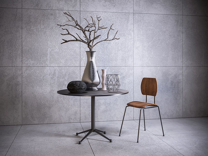 3D model Contemporary Table Set with Props 01 VR / AR / low-poly | CGTrader