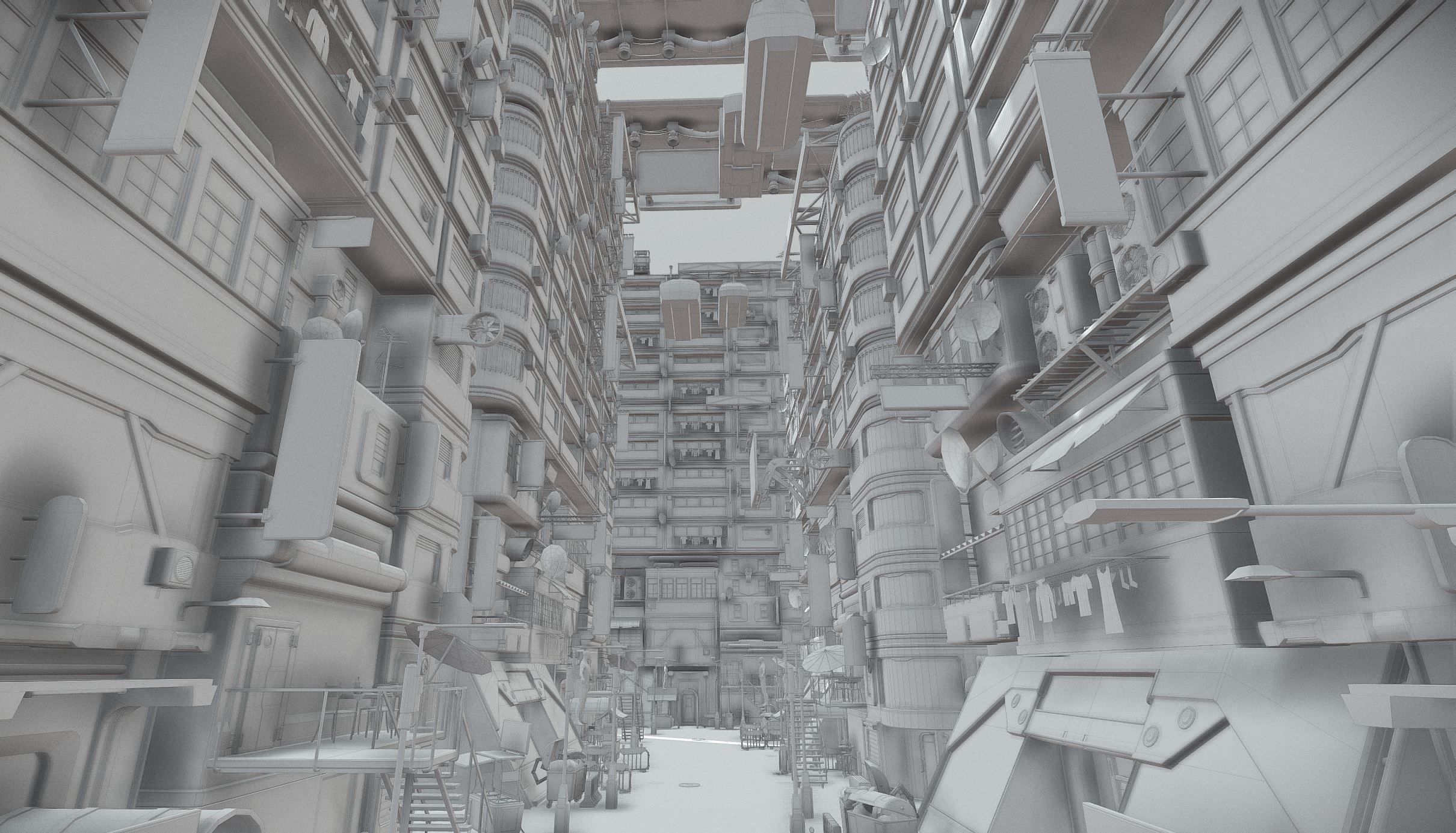 3D model Cyberpunk City Kitbash VR / AR / low-poly | CGTrader