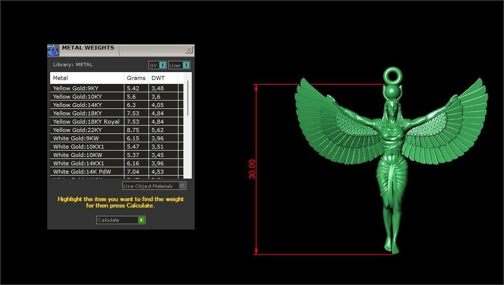 goddess isis pendant 3D model 3D printable | CGTrader