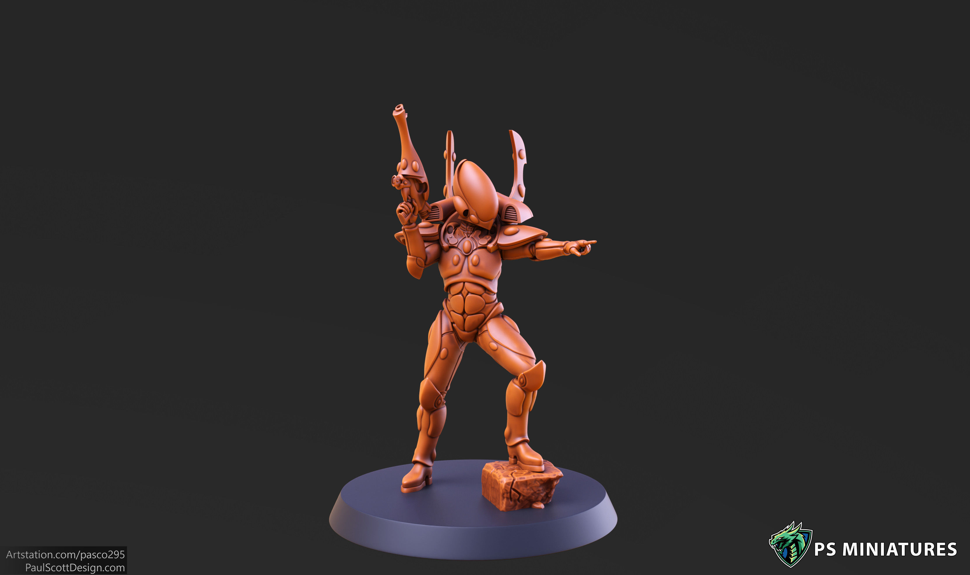 Space Elf Male Soldier Pose 2 - 8 Variants 3D model 3D printable | CGTrader