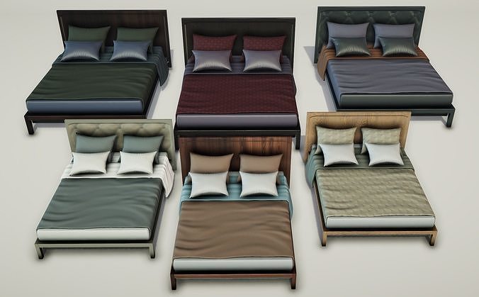 3D model Modern Bed Pack VR / AR / low-poly | CGTrader