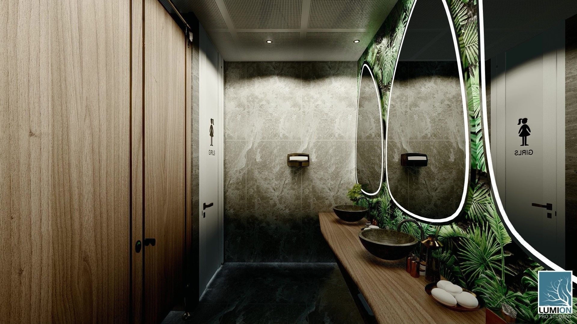 TOILET WC DESIGN - INTERIOR TOILET - RESTAURANT CAFE AVM - 3D model ...