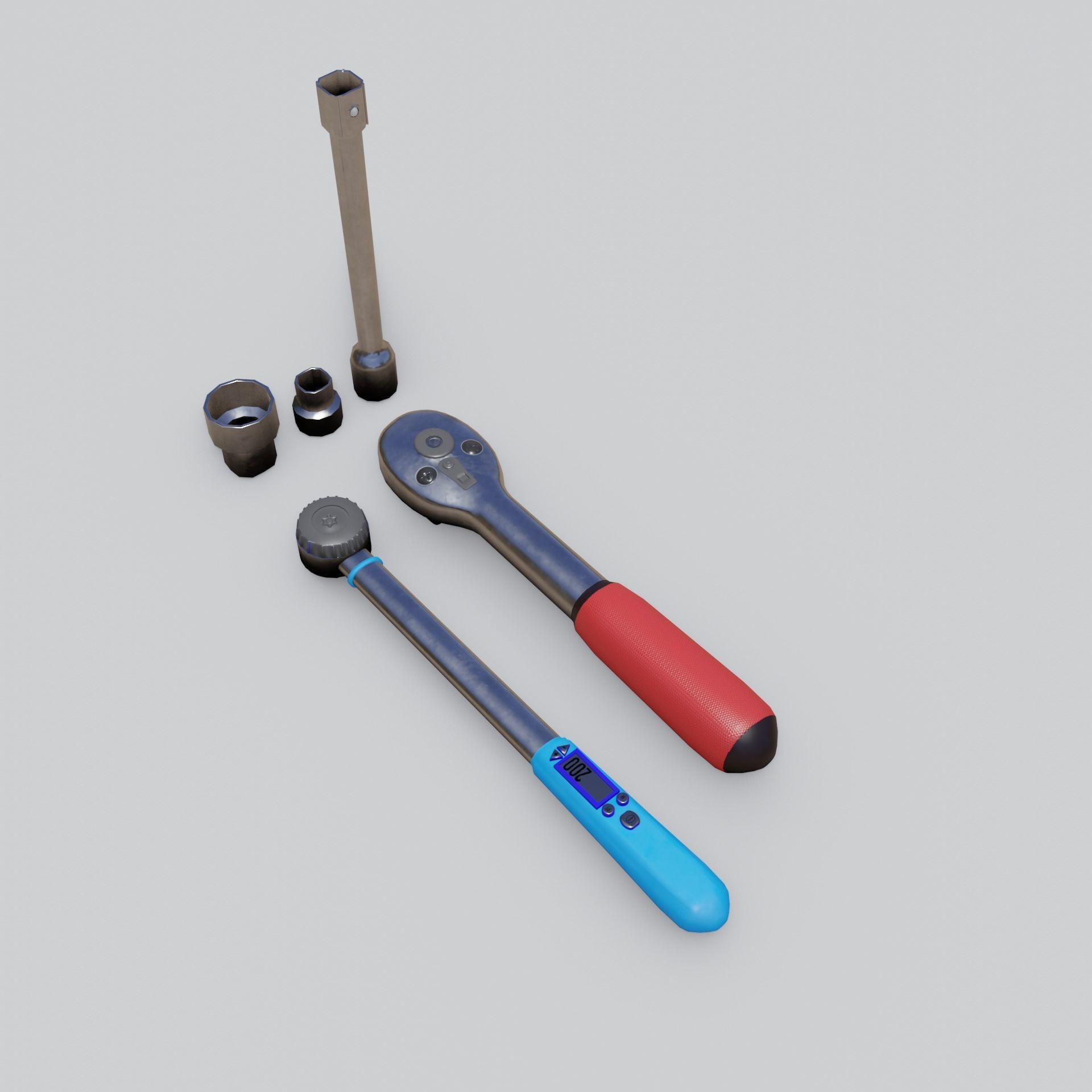 3D model Torque Wrench 2 models and 3 nozzles VR VR / AR / low-poly ...