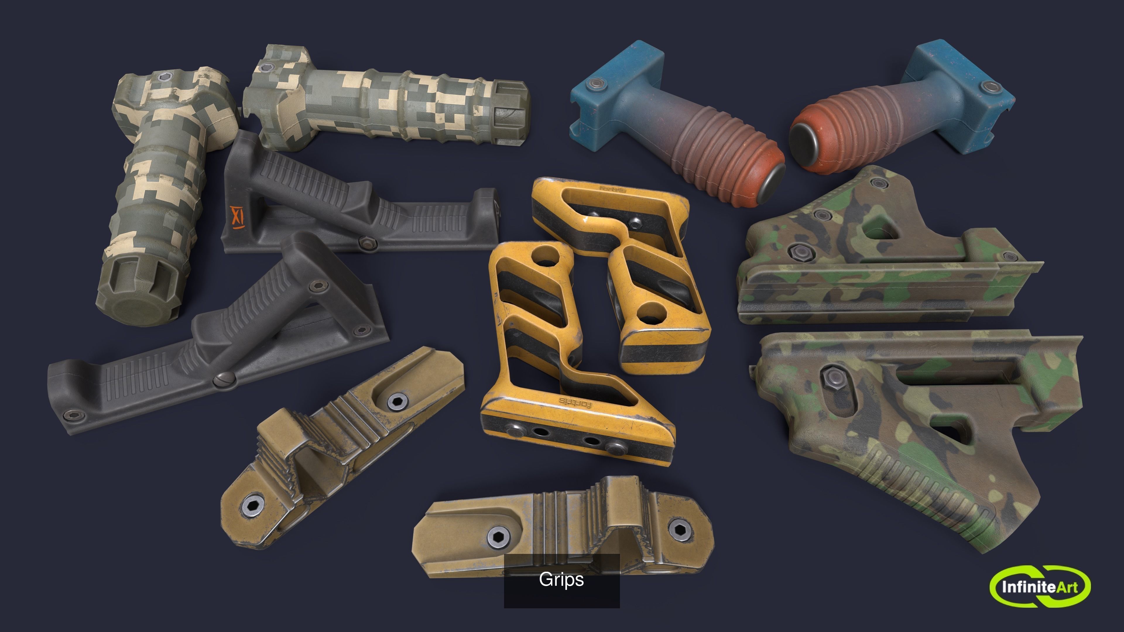 3D Model Collection Accessories for weapons VR / AR / low-poly | CGTrader