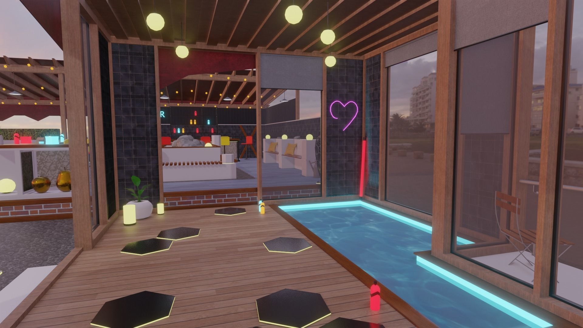 3D model Metaverse Rooftop Bar VR / AR / low-poly | CGTrader