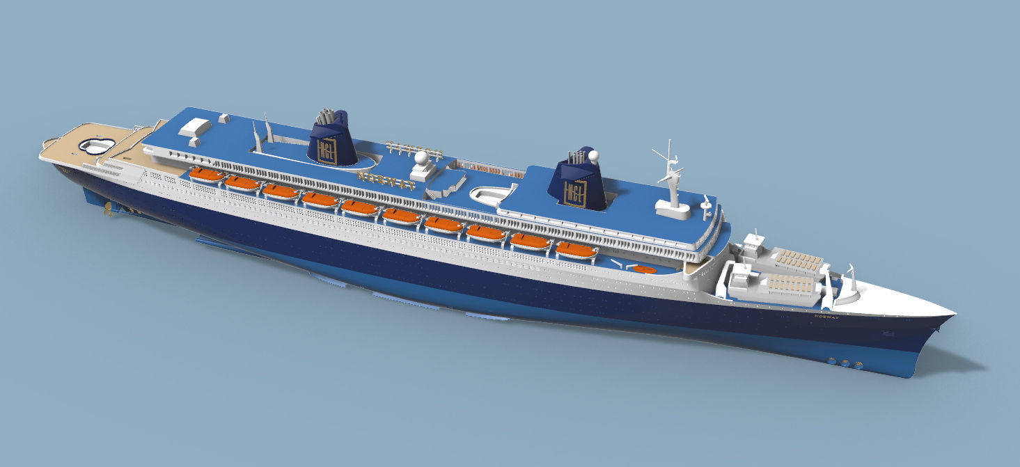 SS NORWAY cruise ship - final years version - full and waterline 3D ...