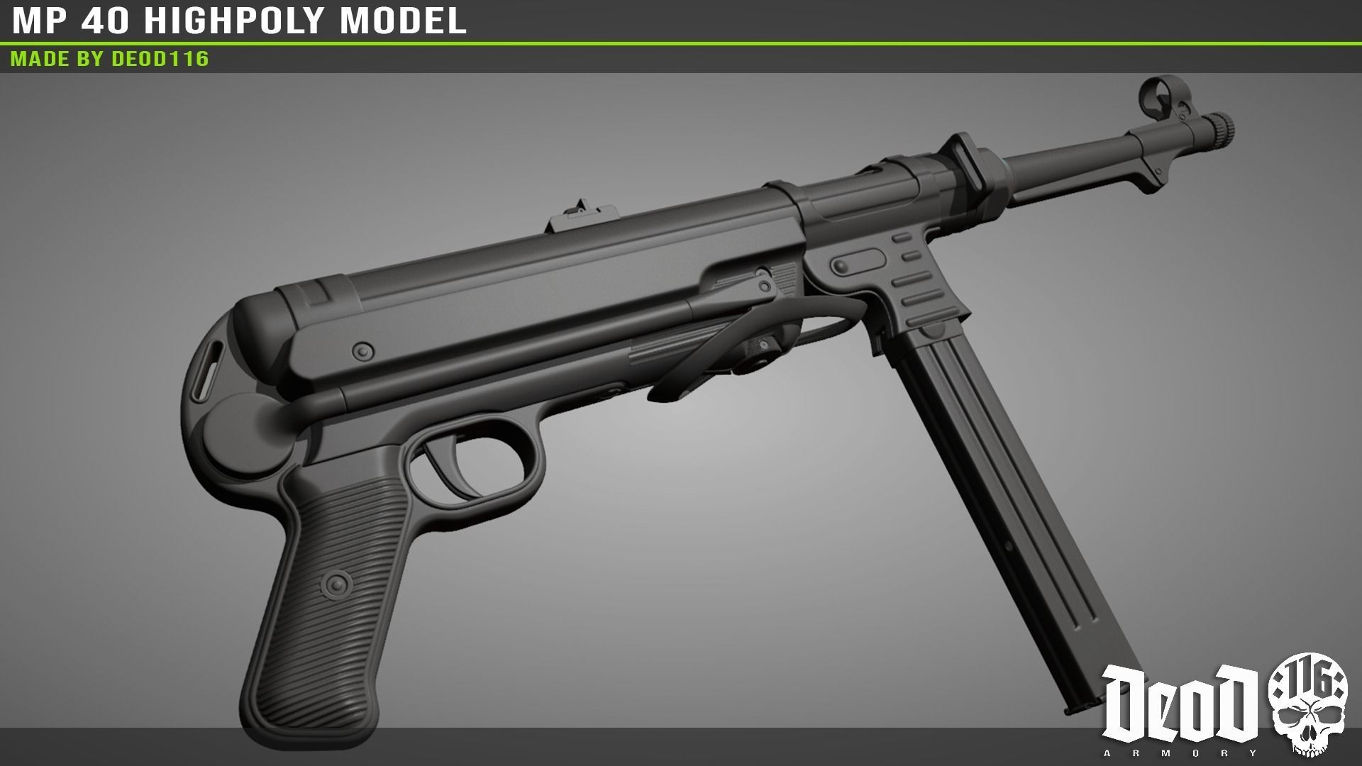 MP 40 Highpoly model 3D model | CGTrader