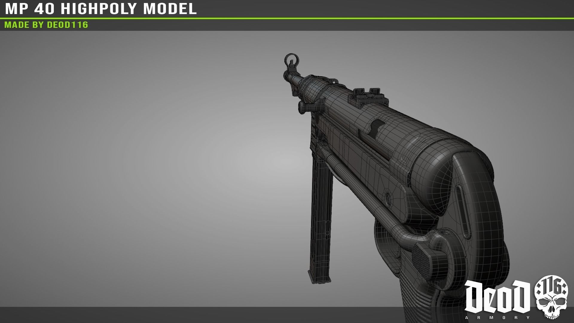 MP 40 Highpoly model 3D model | CGTrader