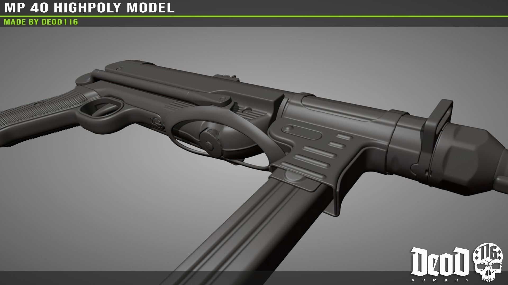 MP 40 Highpoly model 3D model | CGTrader