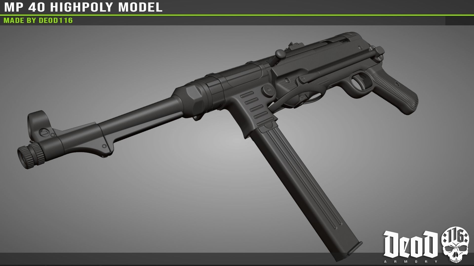 MP 40 Highpoly model 3D model | CGTrader