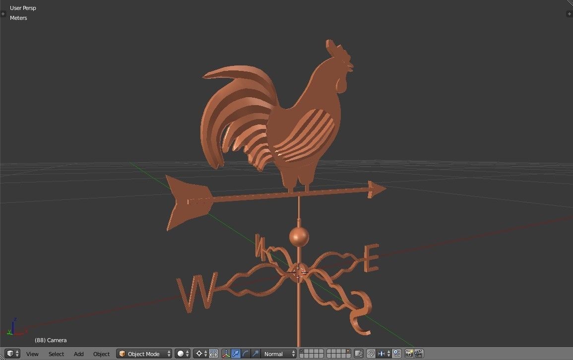 3D model Weather Vane - Rooster Wind Vane VR / AR / low-poly | CGTrader