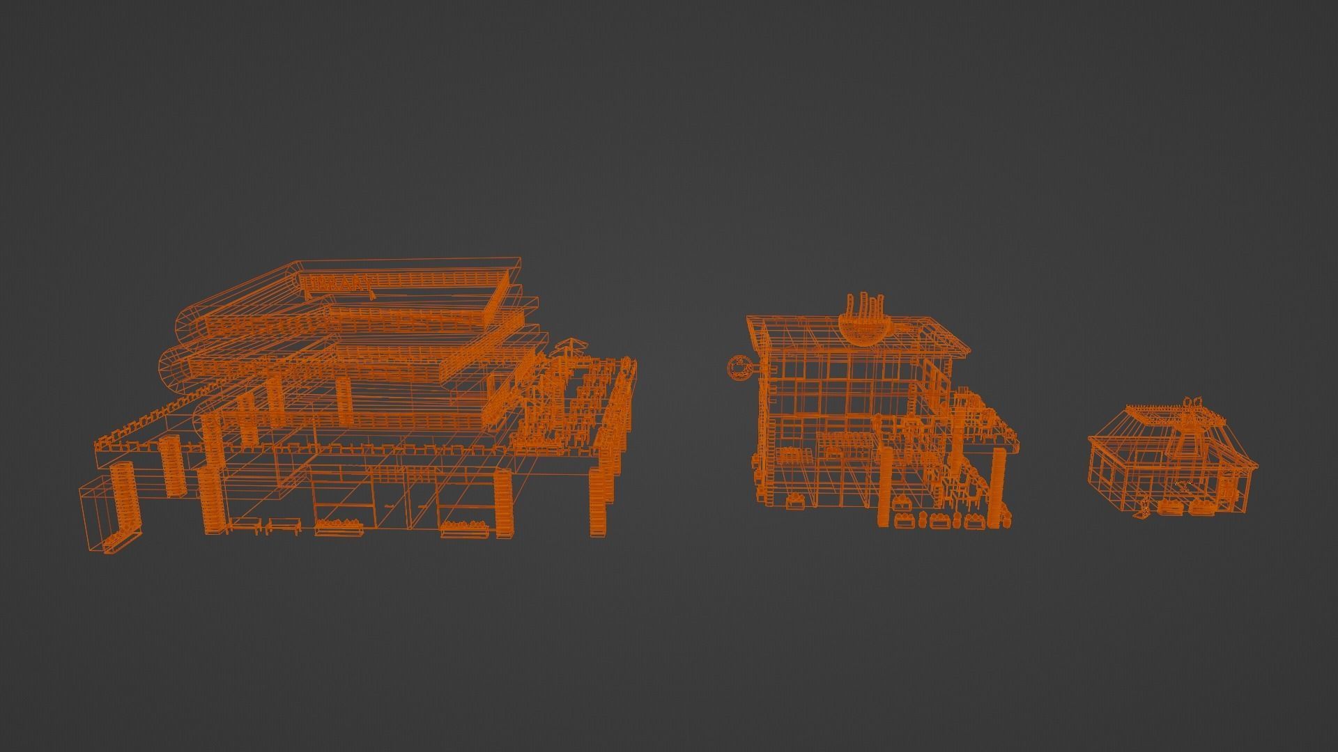 Low Poly Set of Three 3D Model Collection | CGTrader