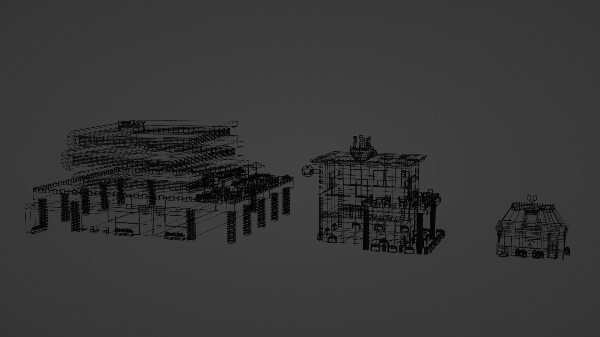 Low Poly Set of Three 3D Model Collection | CGTrader