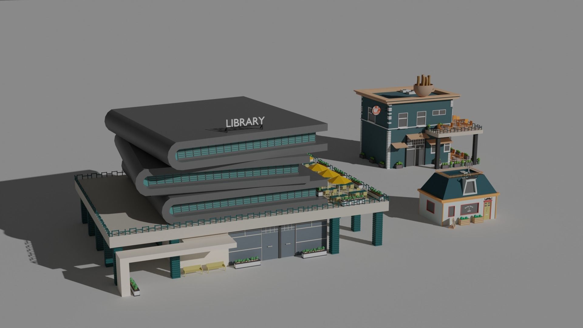 Low Poly Set of Three 3D Model Collection | CGTrader