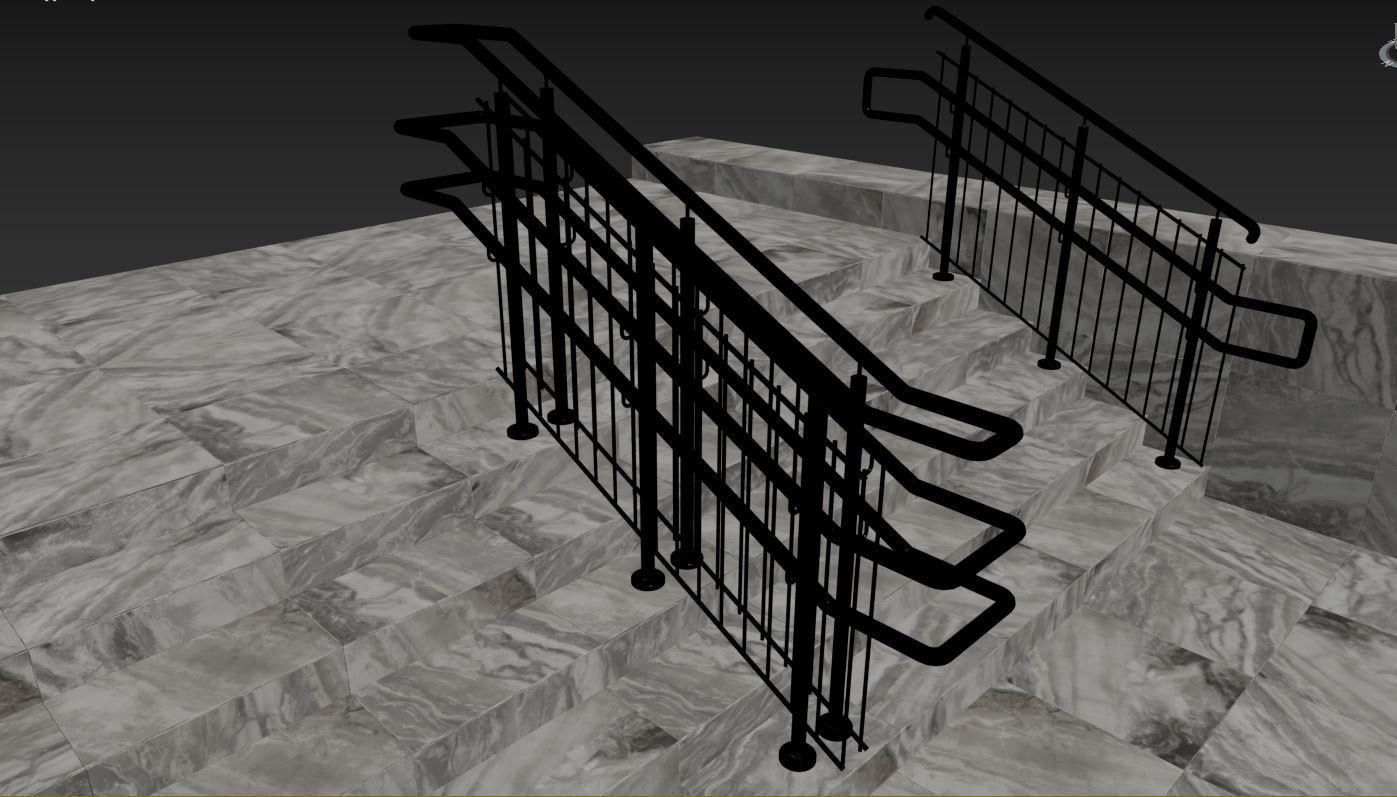 Stairs with ramp 3D model | CGTrader