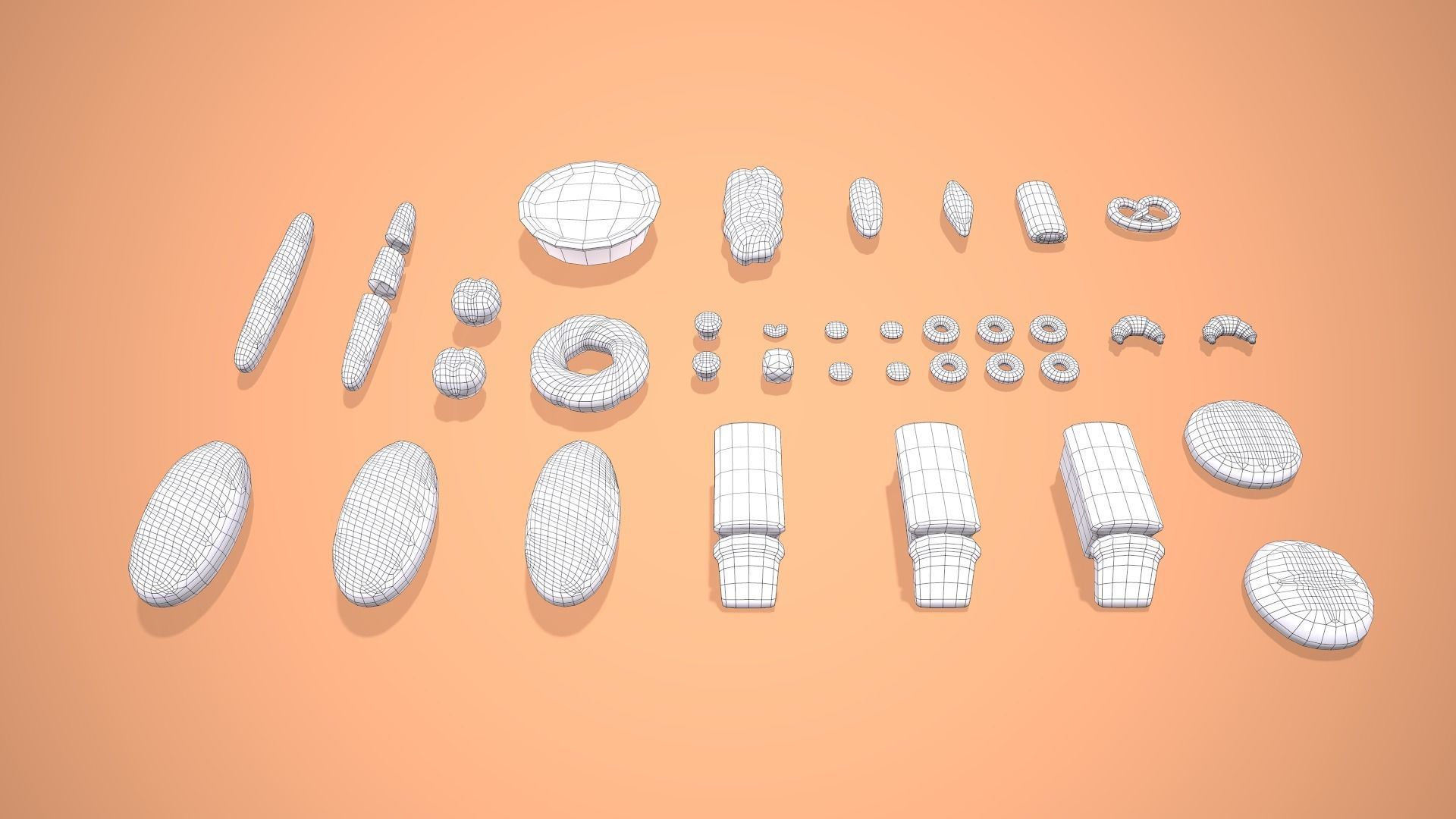 3D model Bakery - Stylized Food Pack VR / AR / low-poly | CGTrader